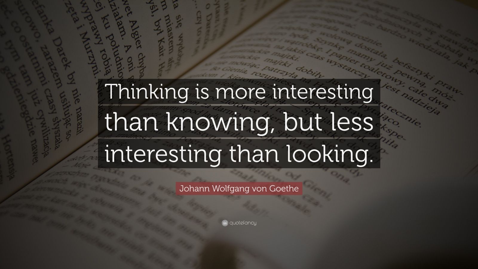 Johann Wolfgang von Goethe Quote: “Thinking is more interesting than ...