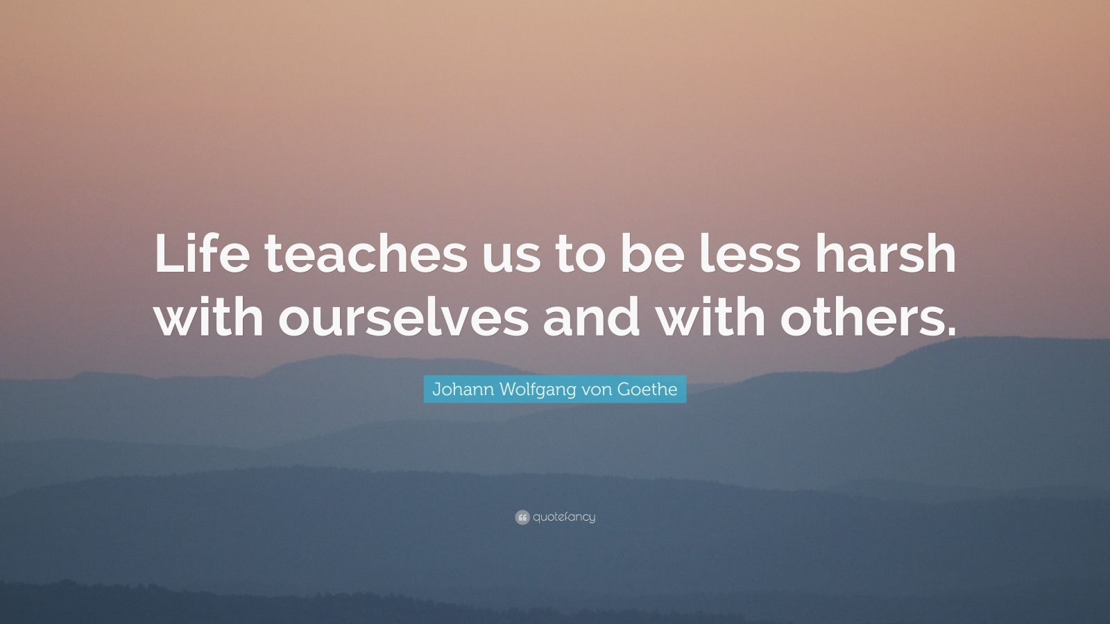 Johann Wolfgang von Goethe Quote: “Life teaches us to be less harsh ...
