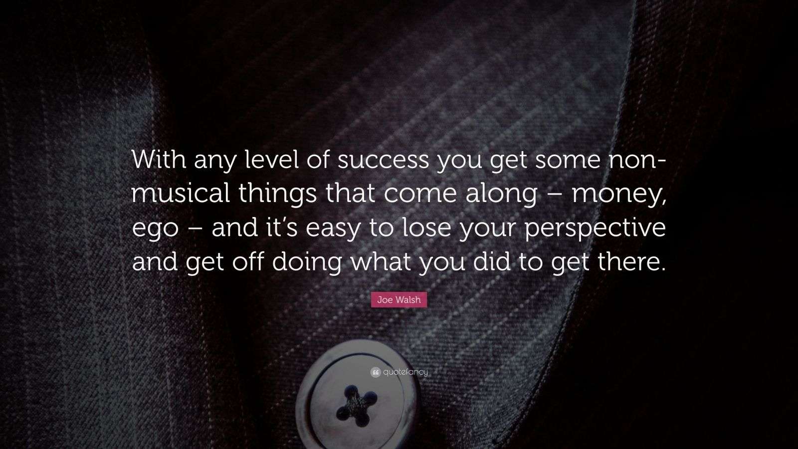 Joe Walsh Quote: “With any level of success you get some non-musical ...