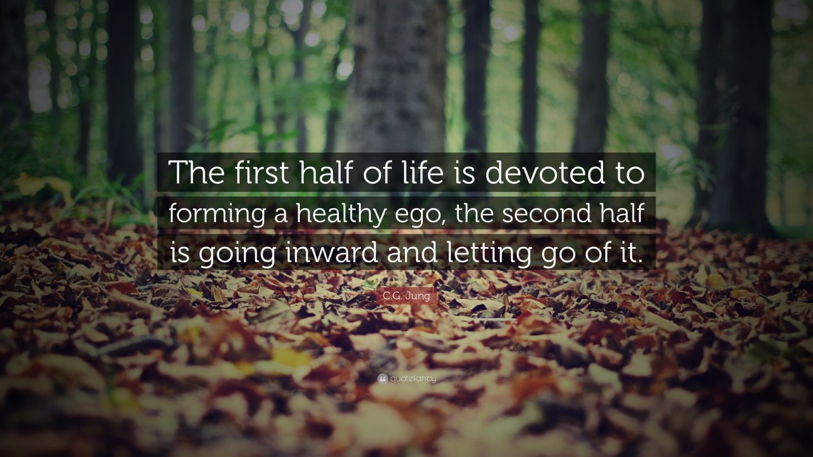C.G. Jung Quote: “The first half of life is devoted to forming a ...