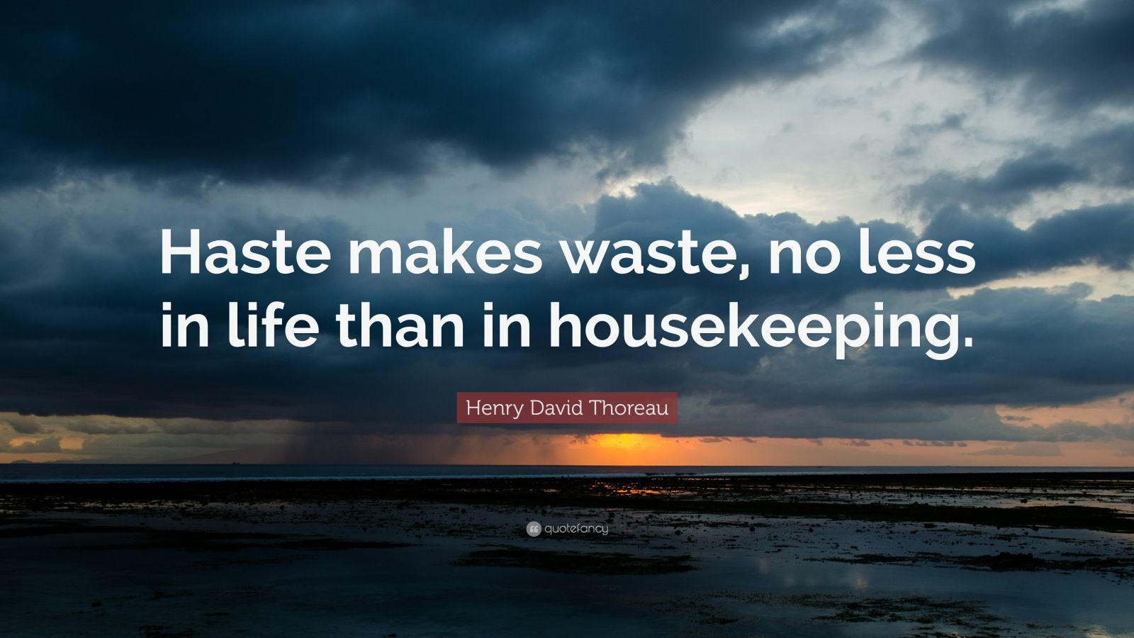 Henry David Thoreau Quote: “Haste makes waste, no less in life than in ...