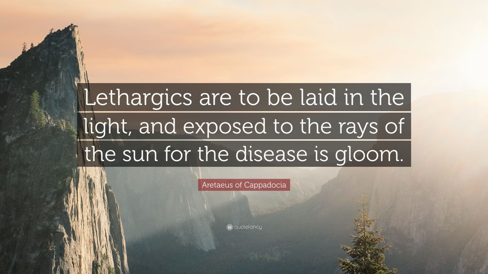 Aretaeus of Cappadocia Quote: “Lethargics are to be laid in the light ...