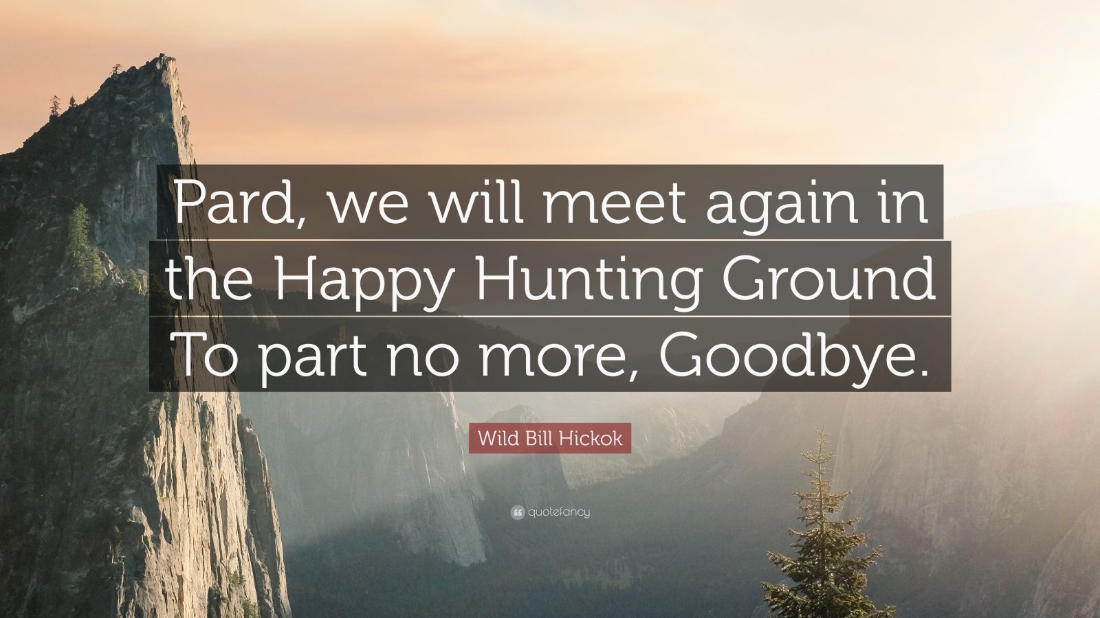 Wild Bill Hickok Quote: “Pard, we will meet again in the Happy Hunting ...