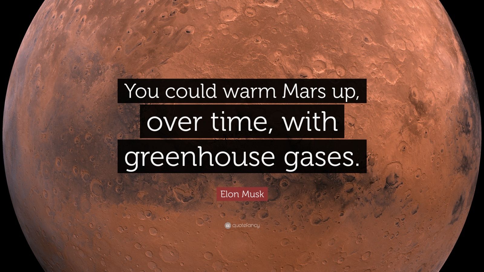 Elon Musk Quote: “You could warm Mars up, over time, with greenhouse ...