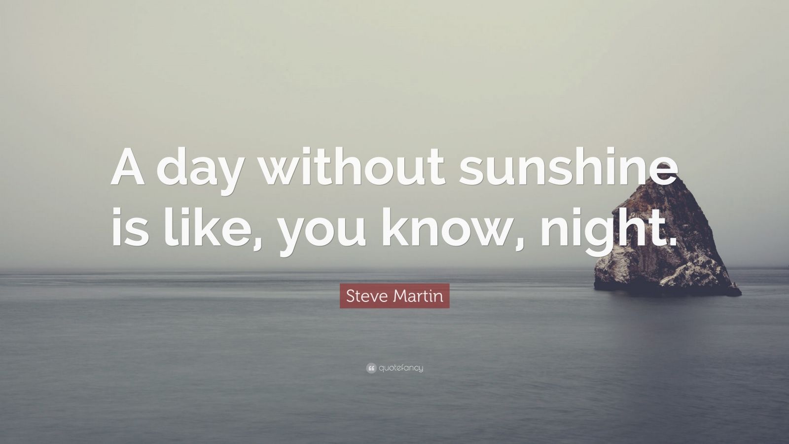 Steve Martin Quote: “A day without sunshine is like, you know, night ...