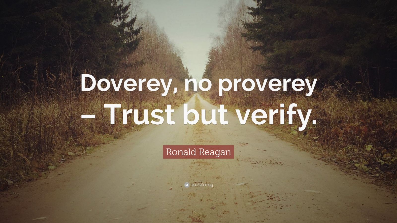 Ronald Reagan Quote: “Doverey, no proverey – Trust but verify.” (12 ...