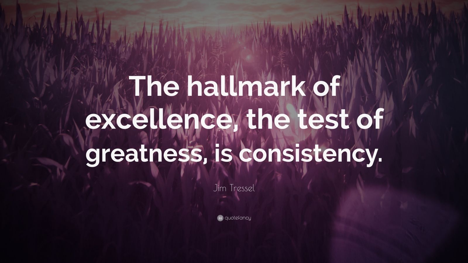 Jim Tressel Quote: “The hallmark of excellence, the test of greatness ...