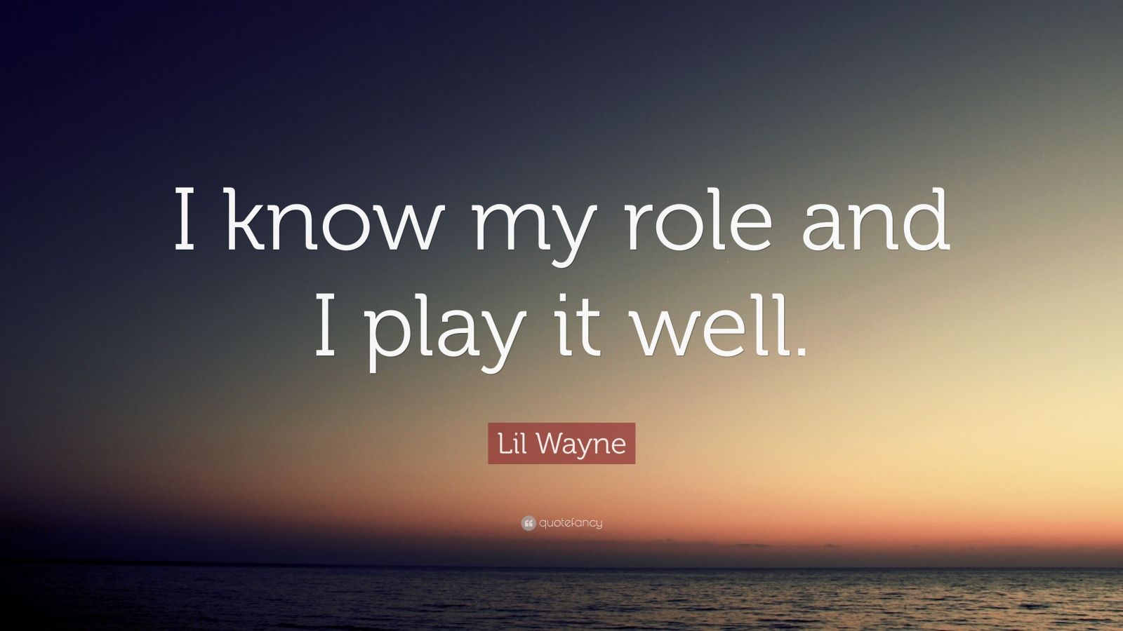 Lil Wayne Quote: “I know my role and I play it well.”