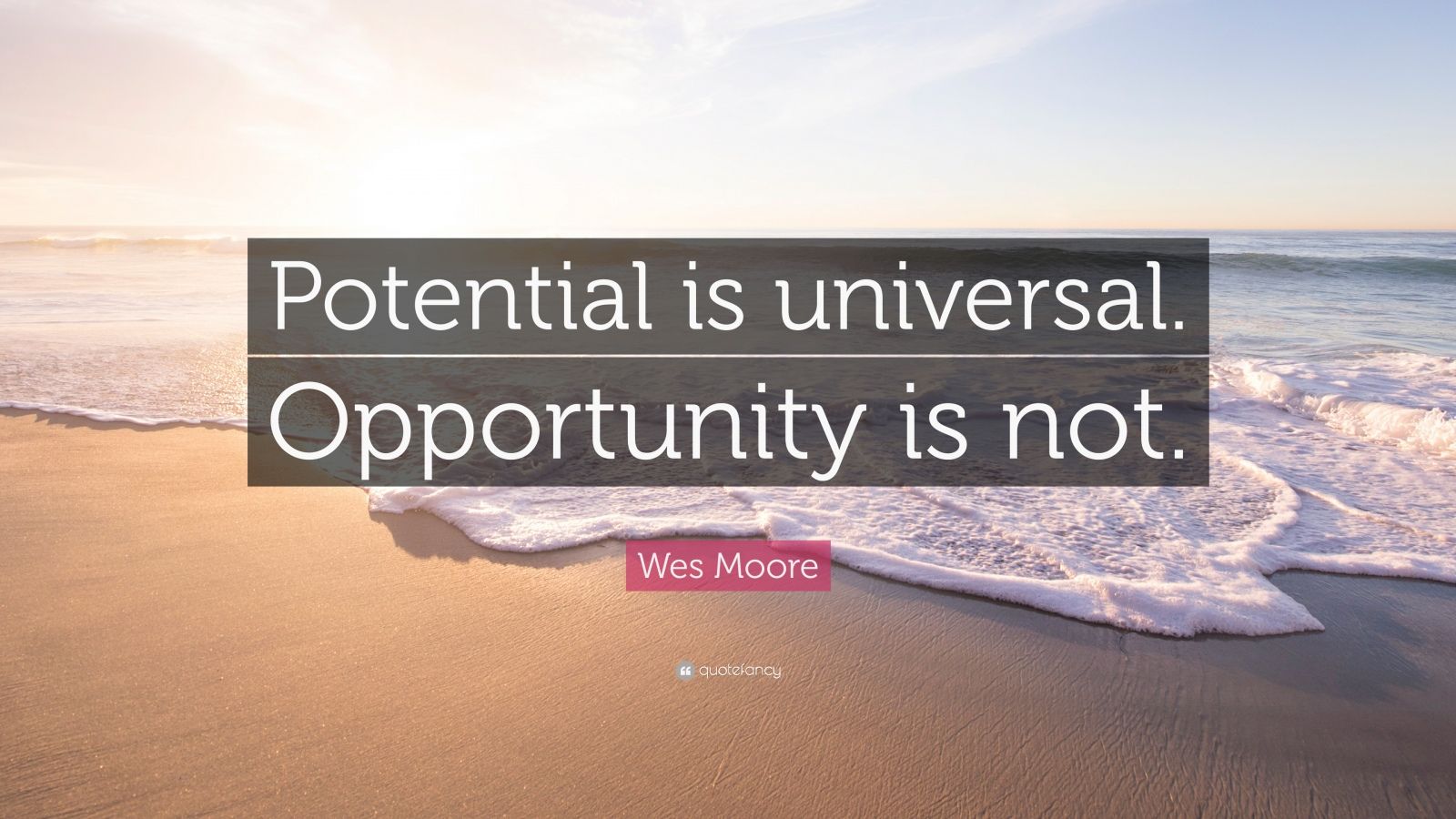 Wes Moore Quote: “Potential is universal. Opportunity is not.” (10 ...