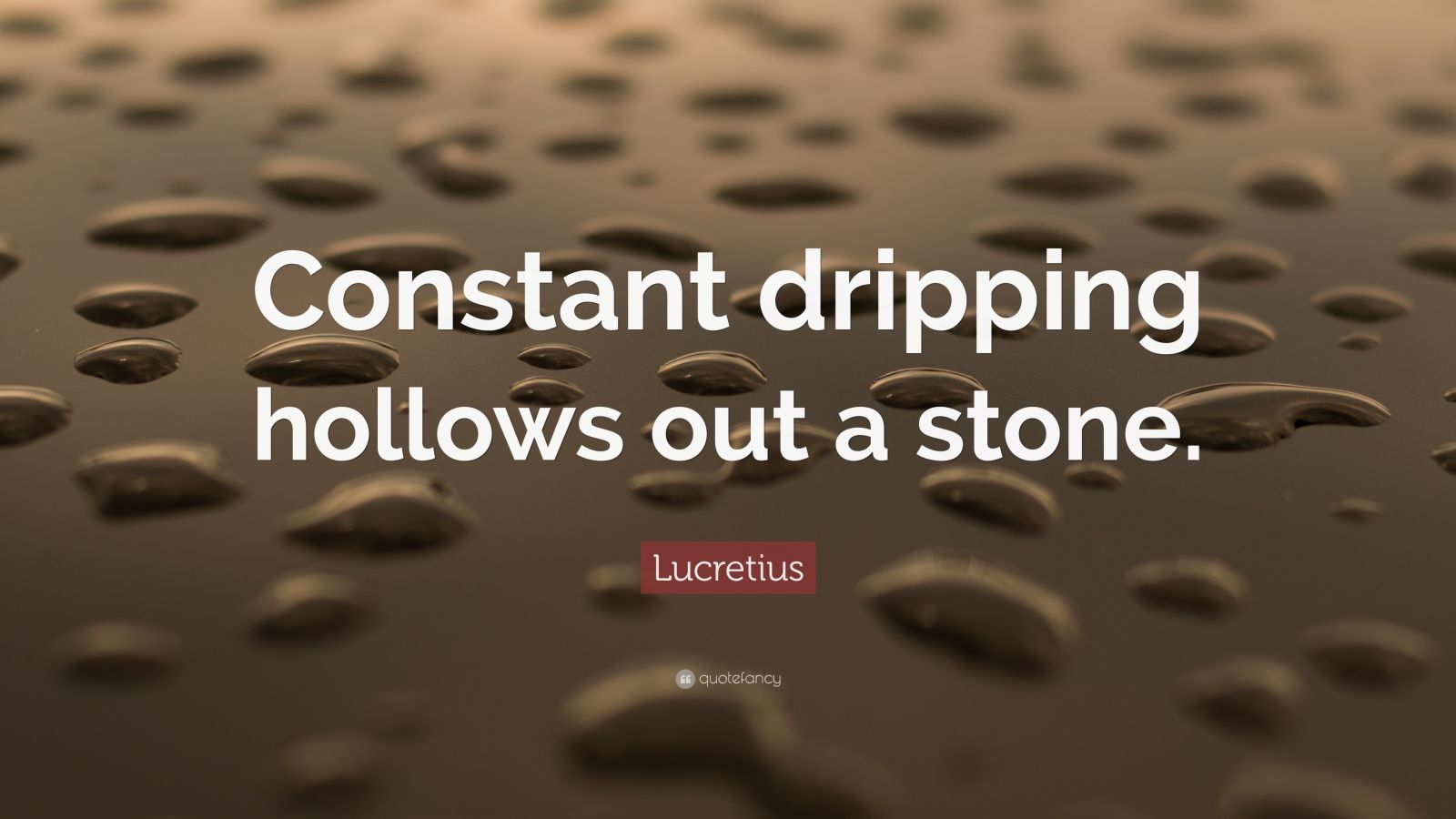 Lucretius Quote: “Constant dripping hollows out a stone.” (16 ...