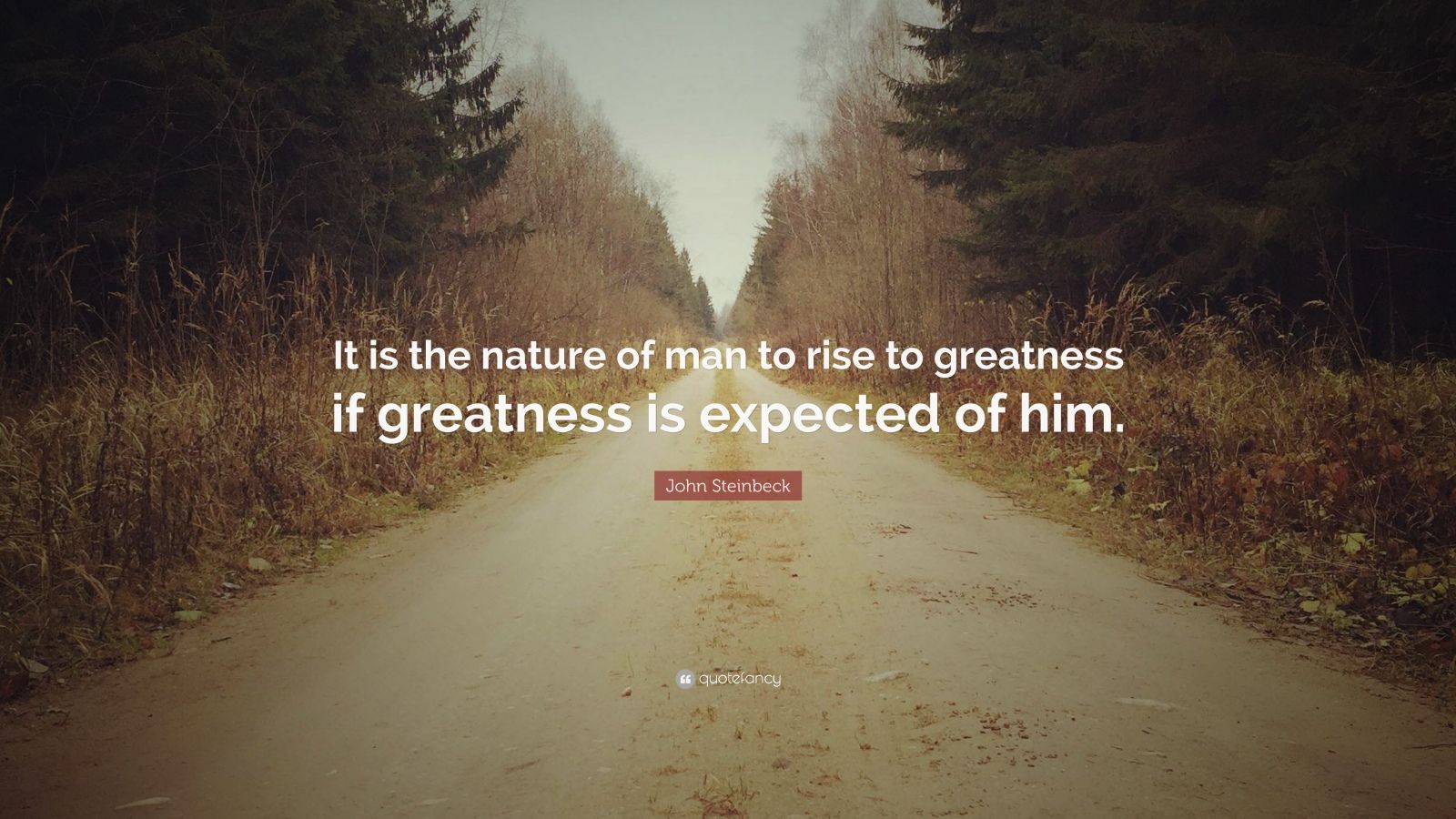 John Steinbeck Quote: “It is the nature of man to rise to greatness if ...