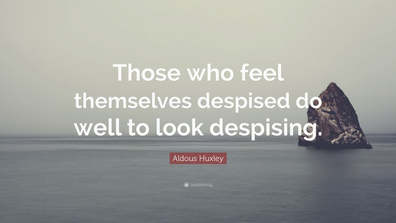 Aldous Huxley Quote: “Those who feel themselves despised do well to ...