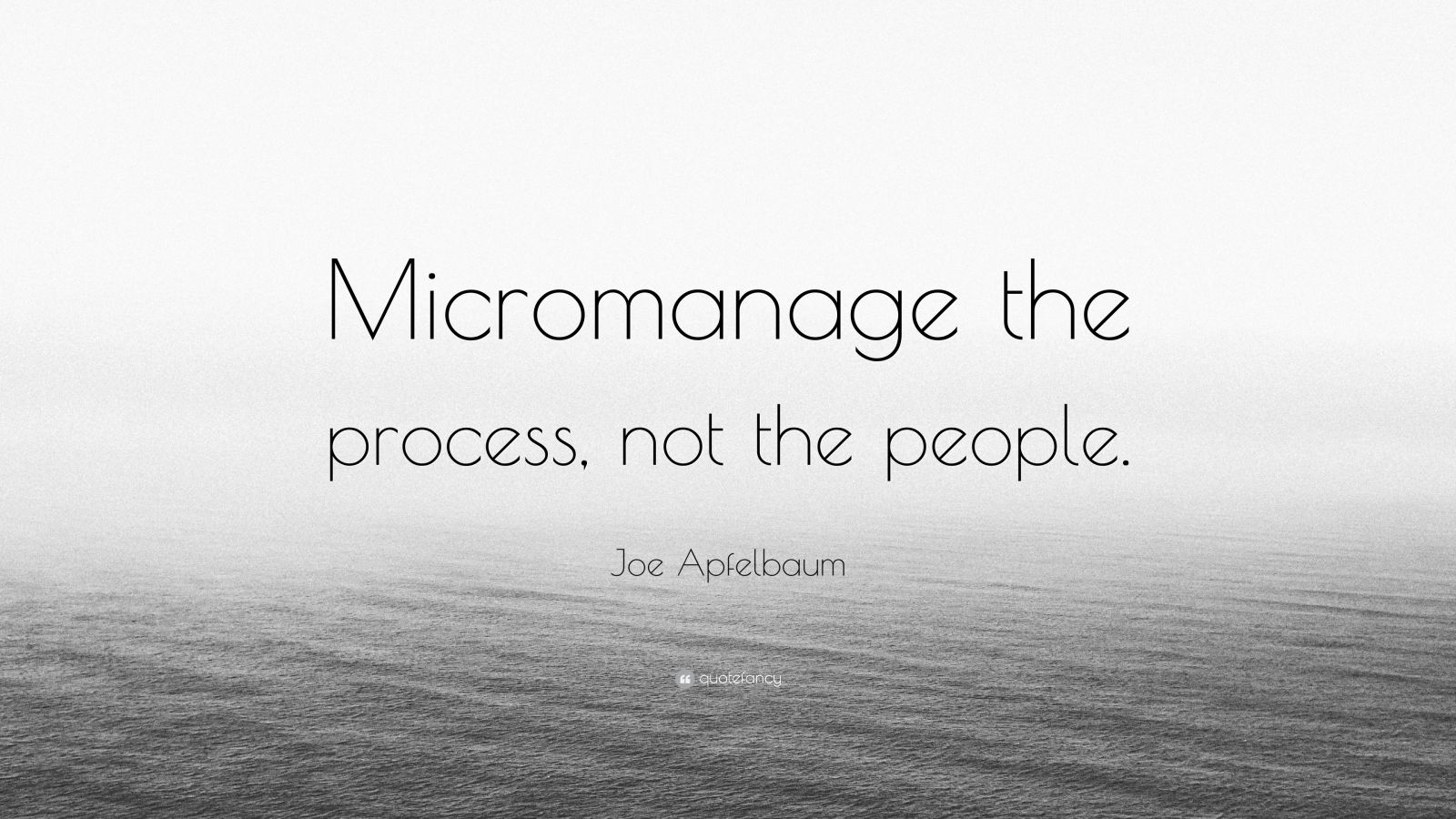 Joe Apfelbaum Quote: “Micromanage the process, not the people.” (18 ...