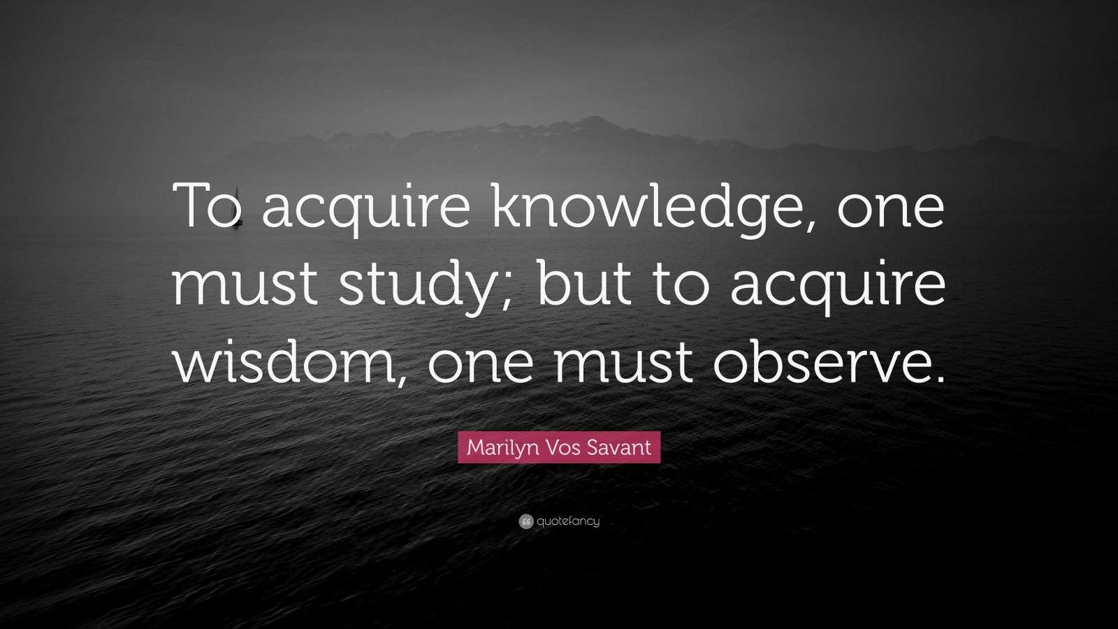 Marilyn Vos Savant Quote: “To acquire knowledge, one must study; but to ...