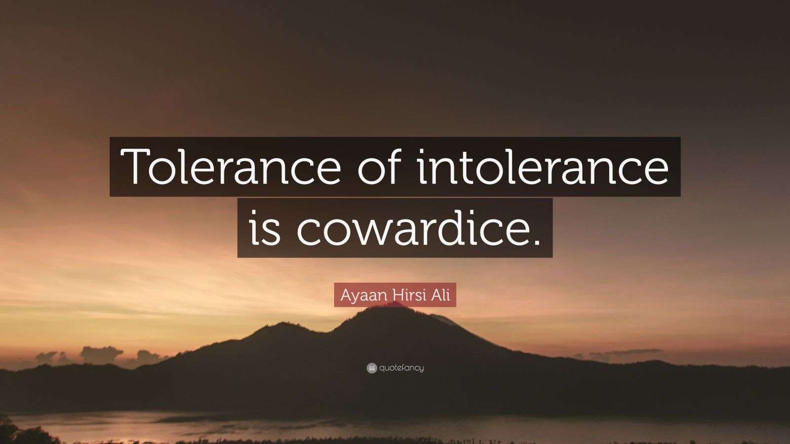 Ayaan Hirsi Ali Quote: “Tolerance of intolerance is cowardice.” (12 ...