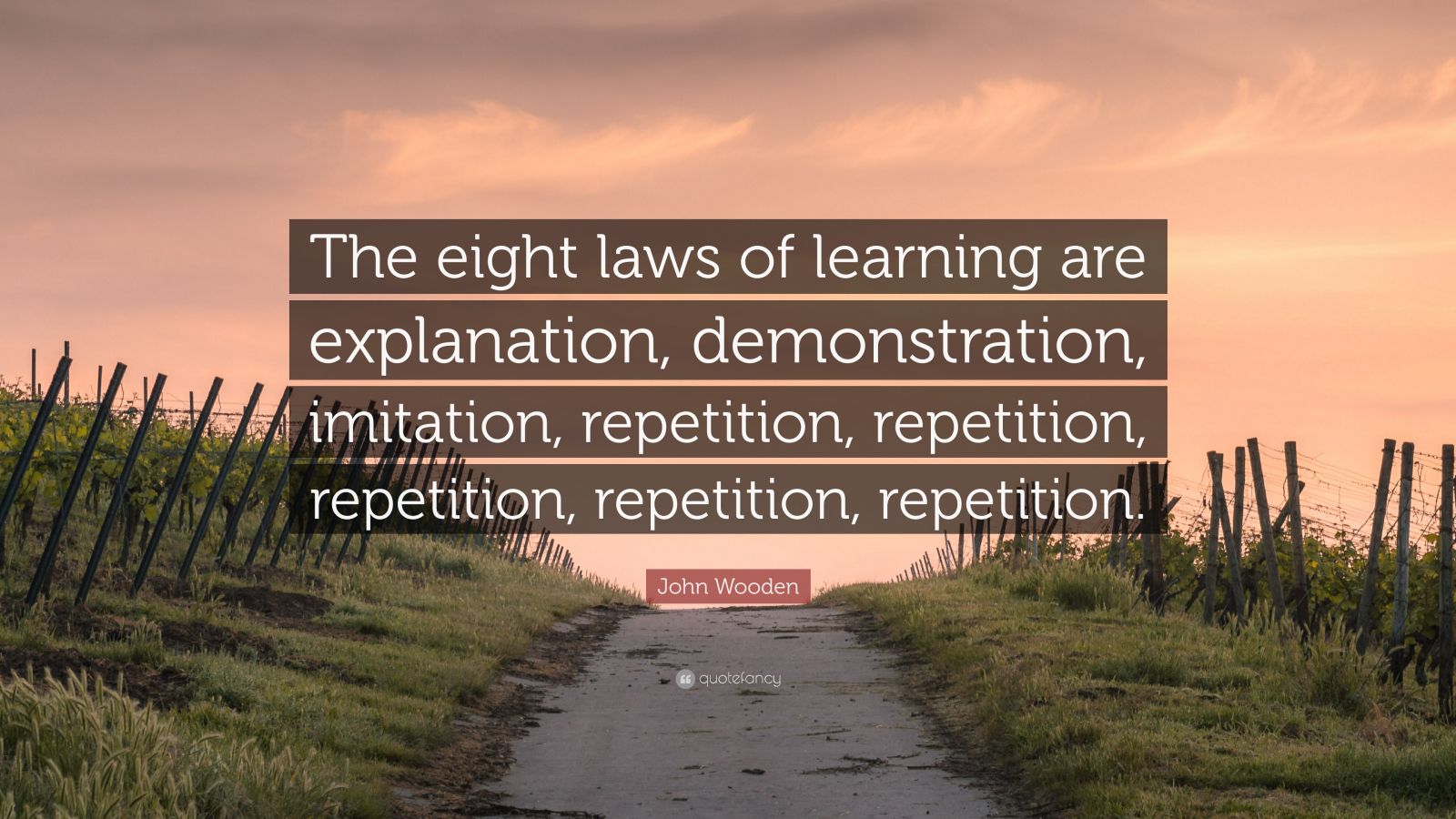John Wooden Quote: “The eight laws of learning are explanation ...