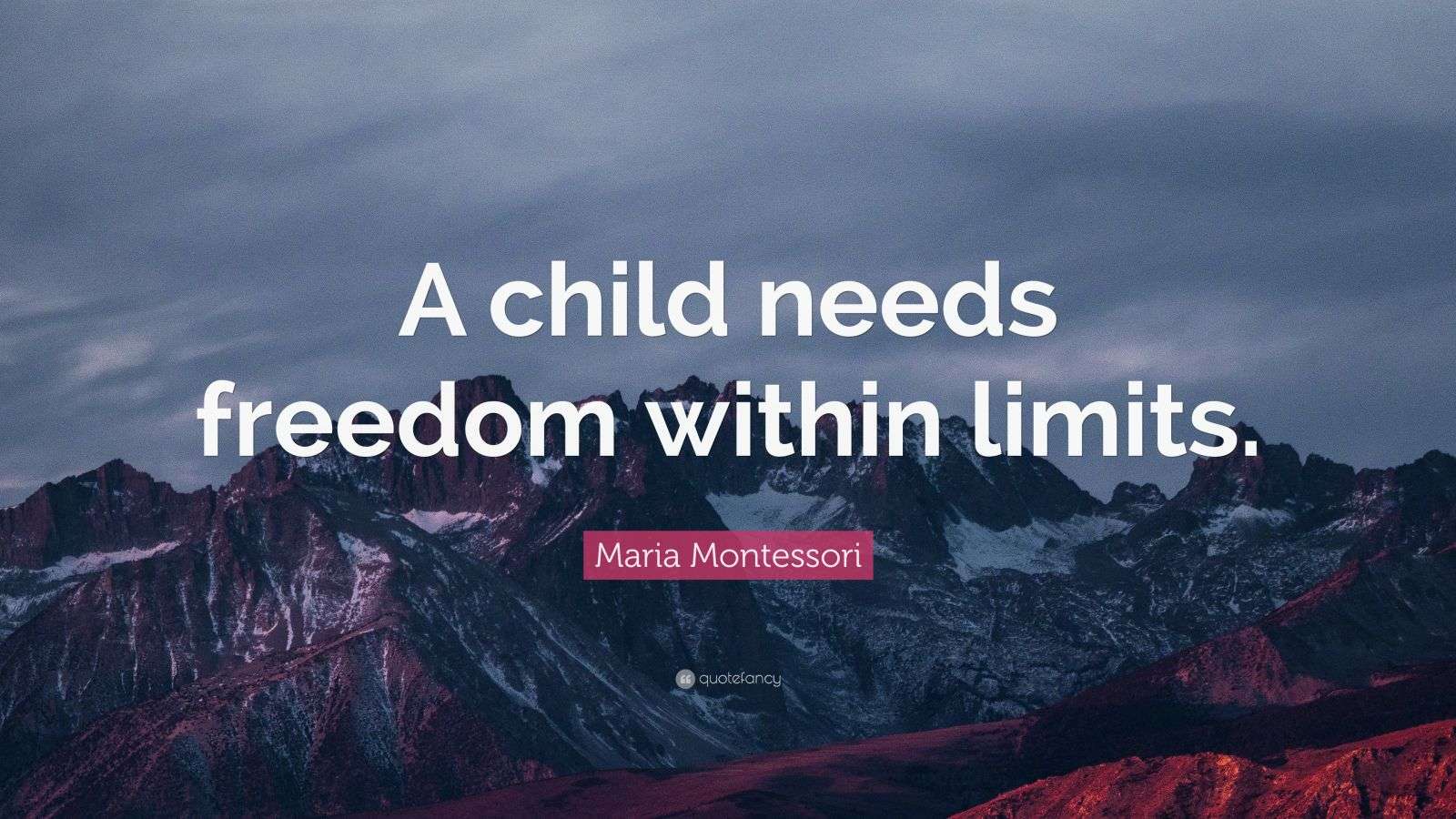 Maria Montessori Quote: “A child needs freedom within limits.” (12 ...