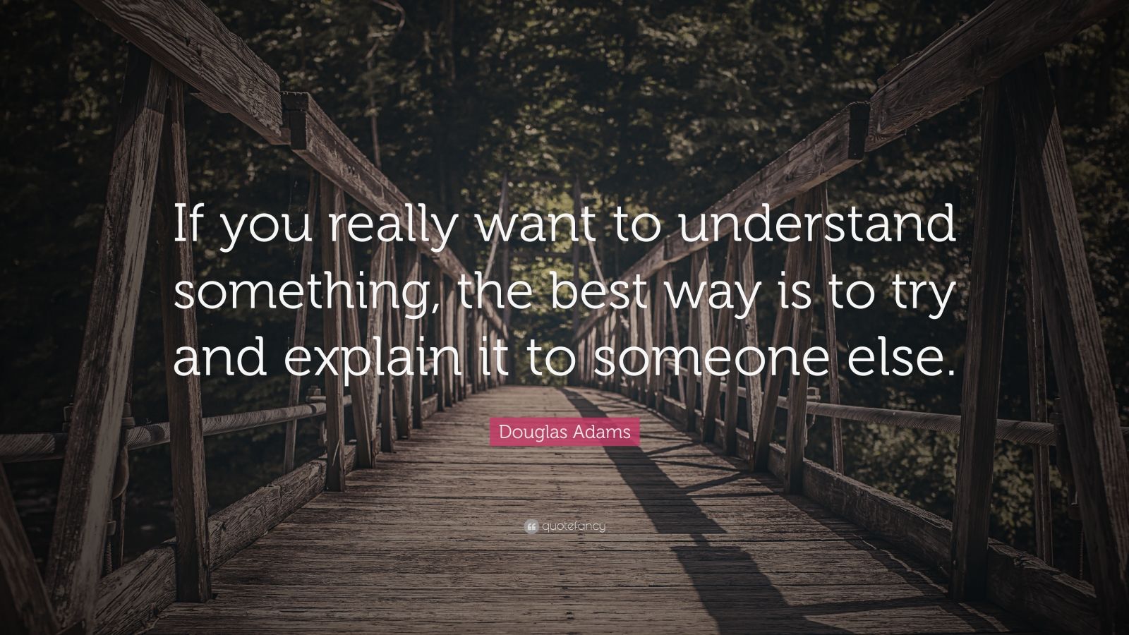 Douglas Adams Quote: “If you really want to understand something, the ...