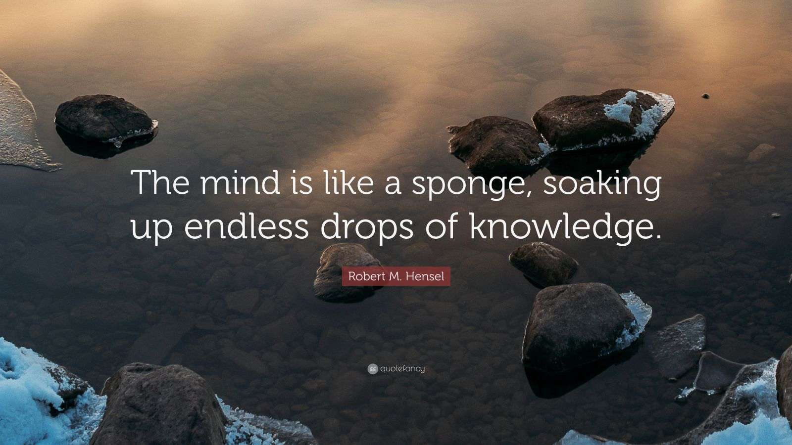 Robert M. Hensel Quote: “The mind is like a sponge, soaking up endless ...