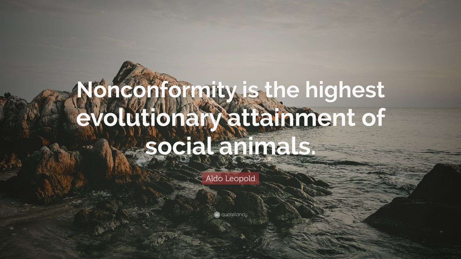 Aldo Leopold Quote: “Nonconformity is the highest evolutionary ...