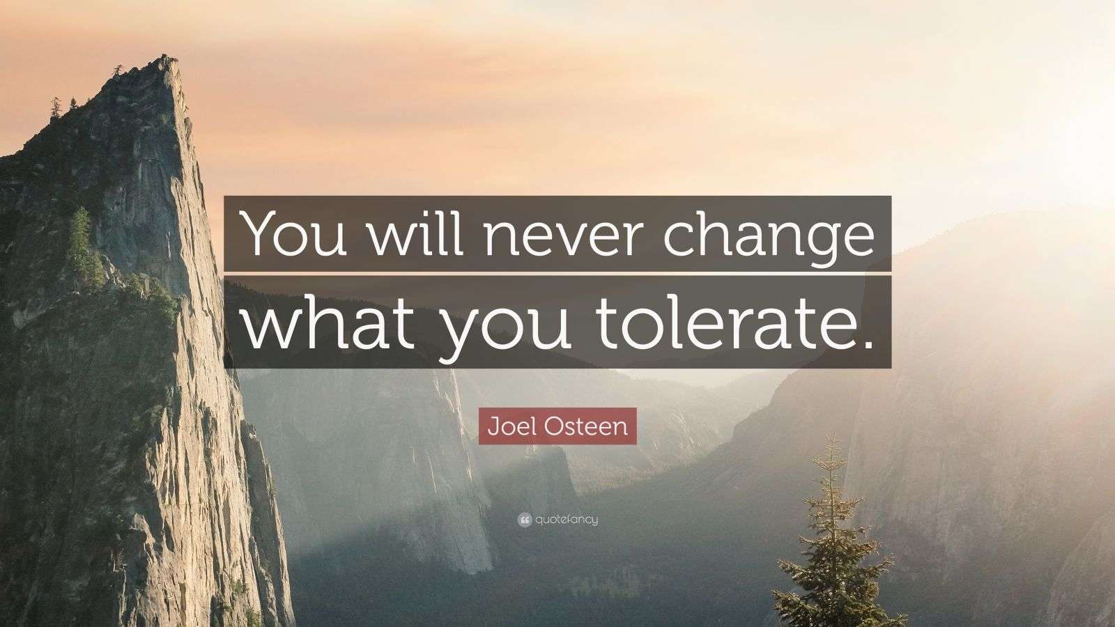Joel Osteen Quote: “You will never change what you tolerate.” (12 ...