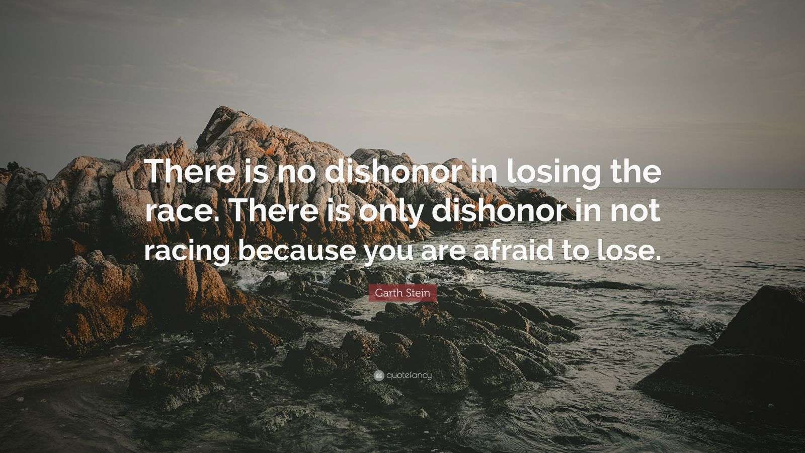 Garth Stein Quote: “There is no dishonor in losing the race. There is ...