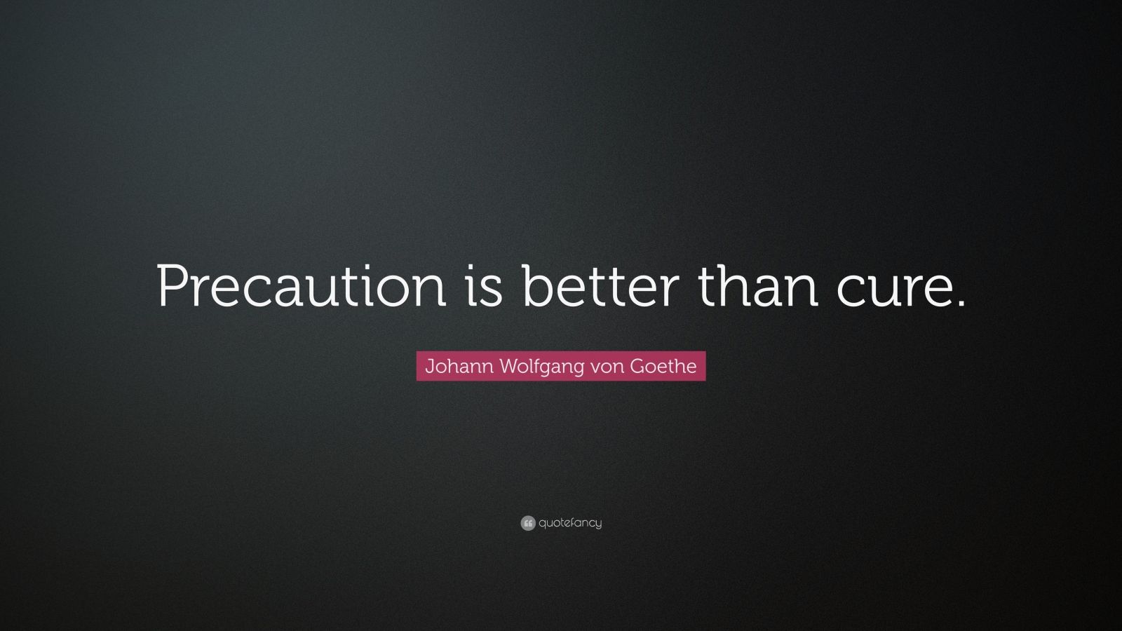 Johann Wolfgang von Goethe Quote: “Precaution is better than cure.” (12 ...