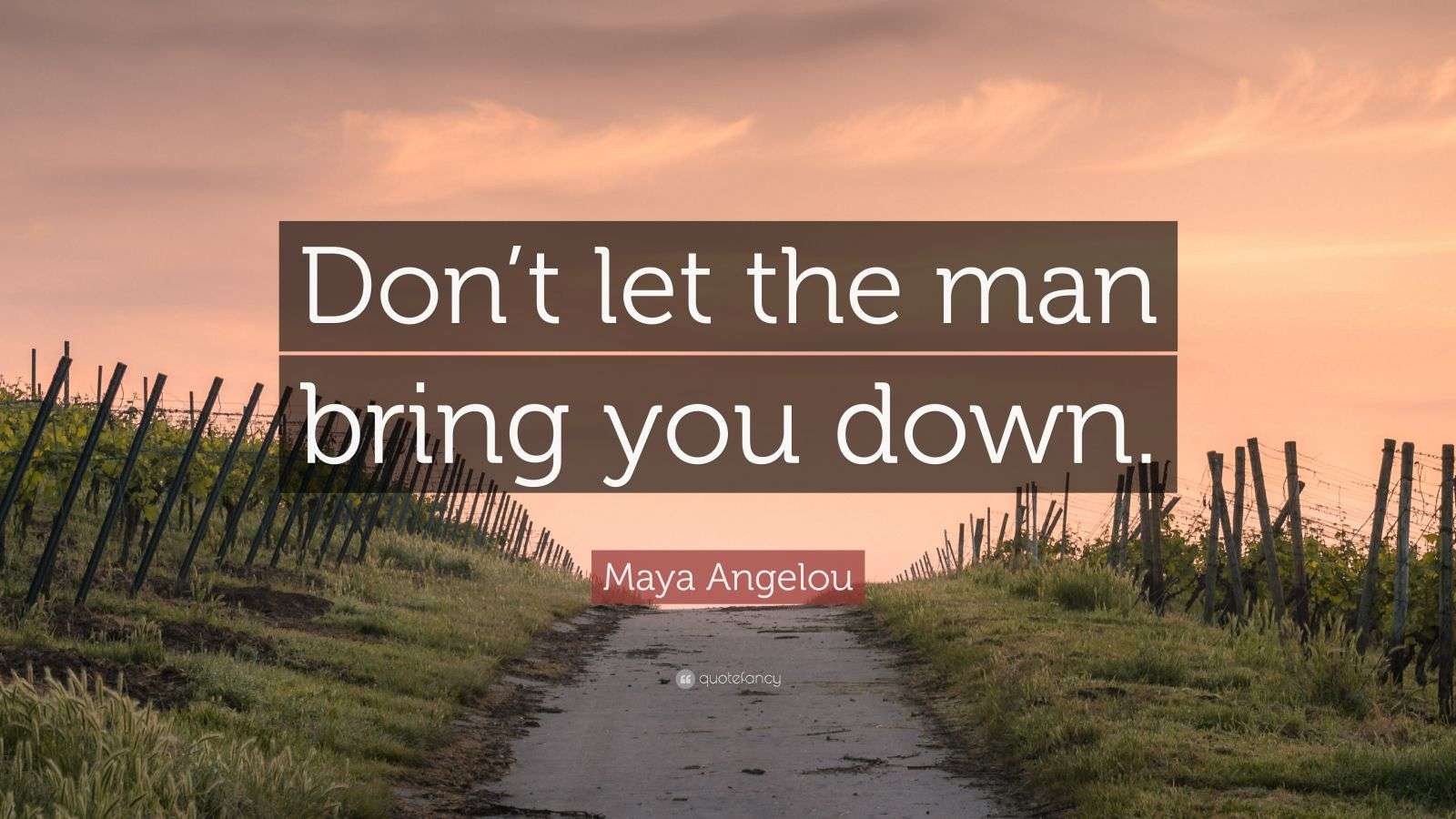 Maya Angelou Quote: “Don’t let the man bring you down.” (12 wallpapers ...