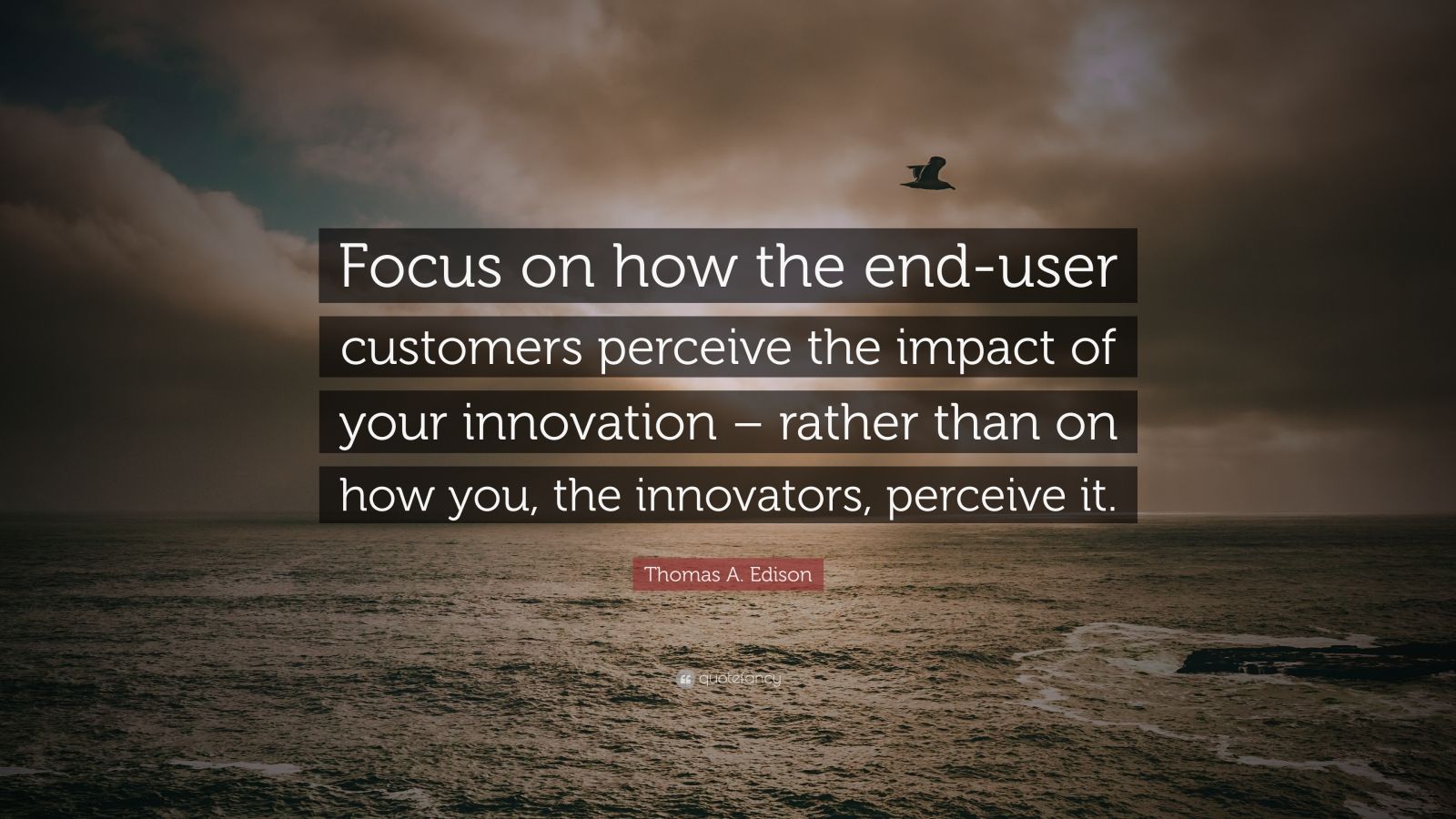 Thomas A. Edison Quote: “Focus on how the end-user customers perceive ...