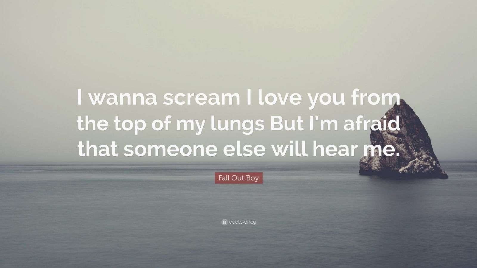 Fall Out Boy Quote: “I wanna scream I love you from the top of my lungs ...