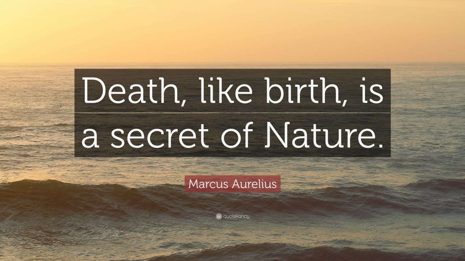 Marcus Aurelius Quote: “Death, like birth, is a secret of Nature.” (9 ...