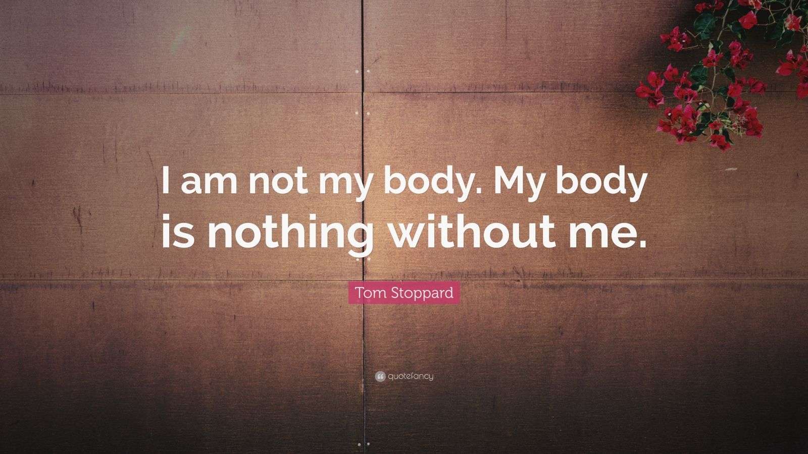 Tom Stoppard Quote I Am Not My Body My Body Is Nothing Without Me Tom Stoppard Quote I Am Not My Body My Body Is Nothing Without Me