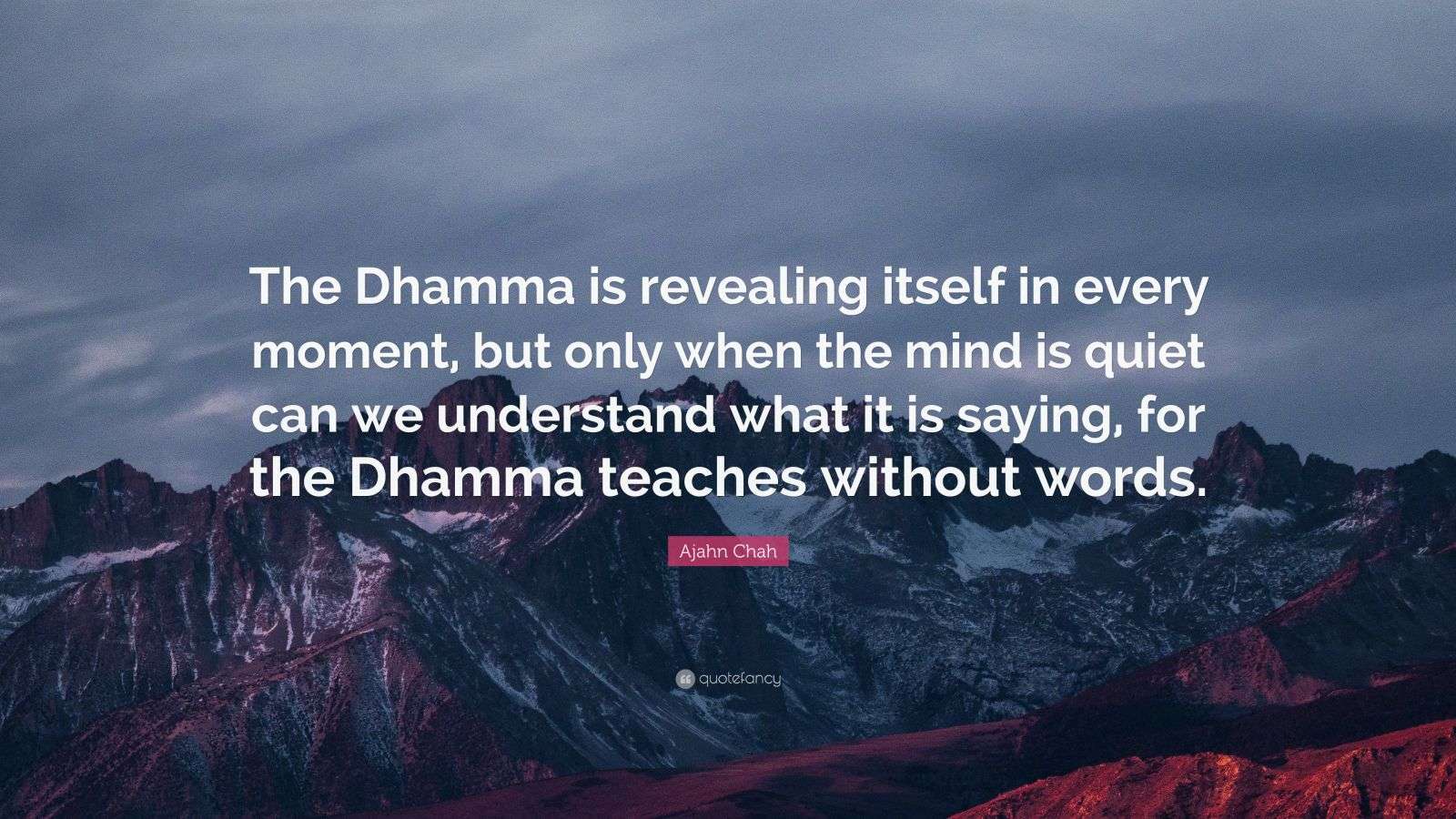Ajahn Chah Quote: “The Dhamma is revealing itself in every moment, but ...