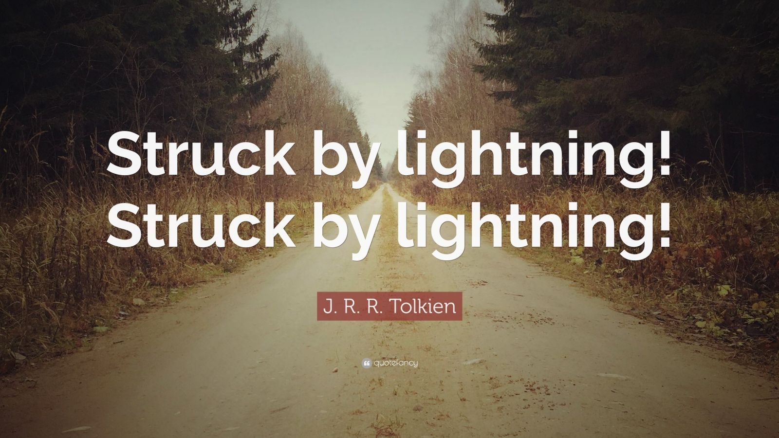 J. R. R. Tolkien Quote: “Struck by lightning! Struck by lightning!”