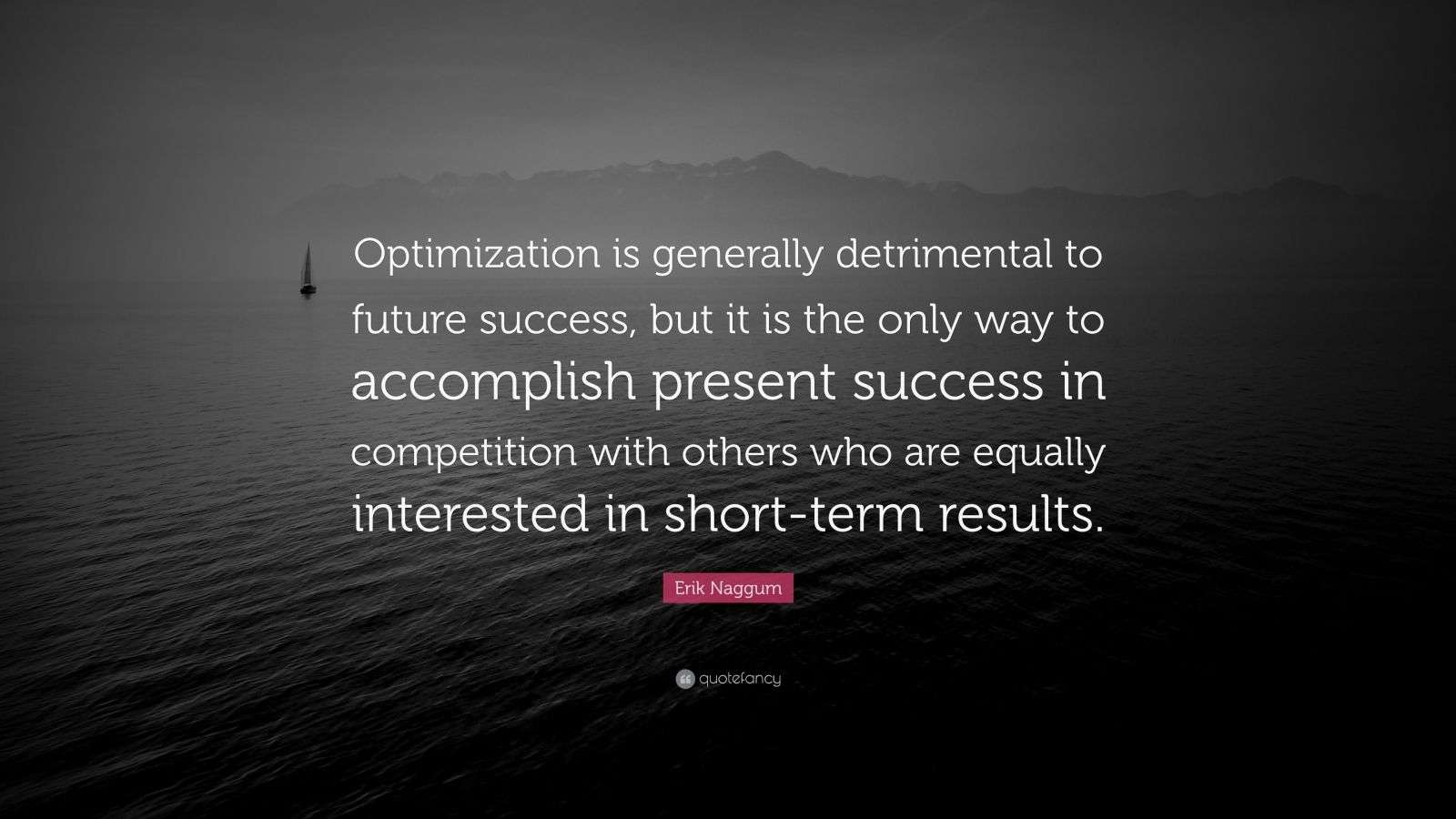 Erik Naggum Quote: “Optimization is generally detrimental to future ...