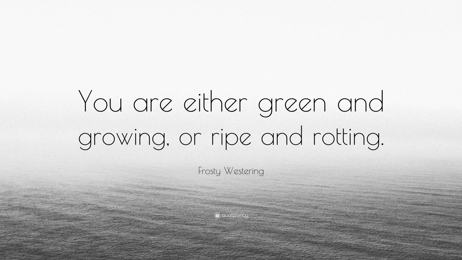 Frosty Westering Quote: “You are either green and growing, or ripe and ...