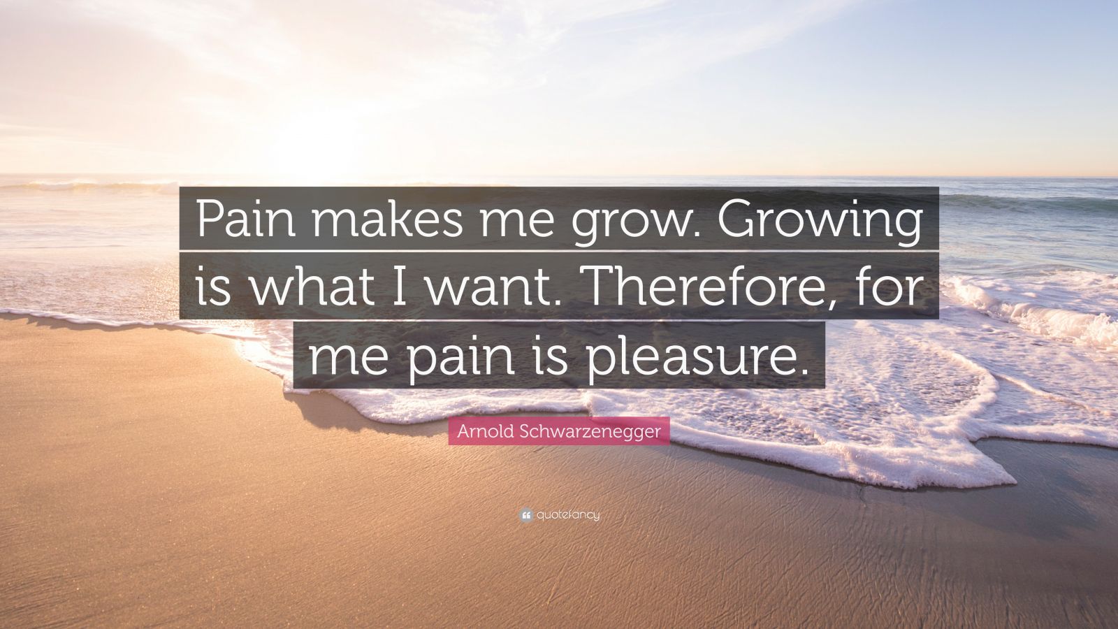 Arnold Schwarzenegger Quote: “Pain makes me grow. Growing is what I ...