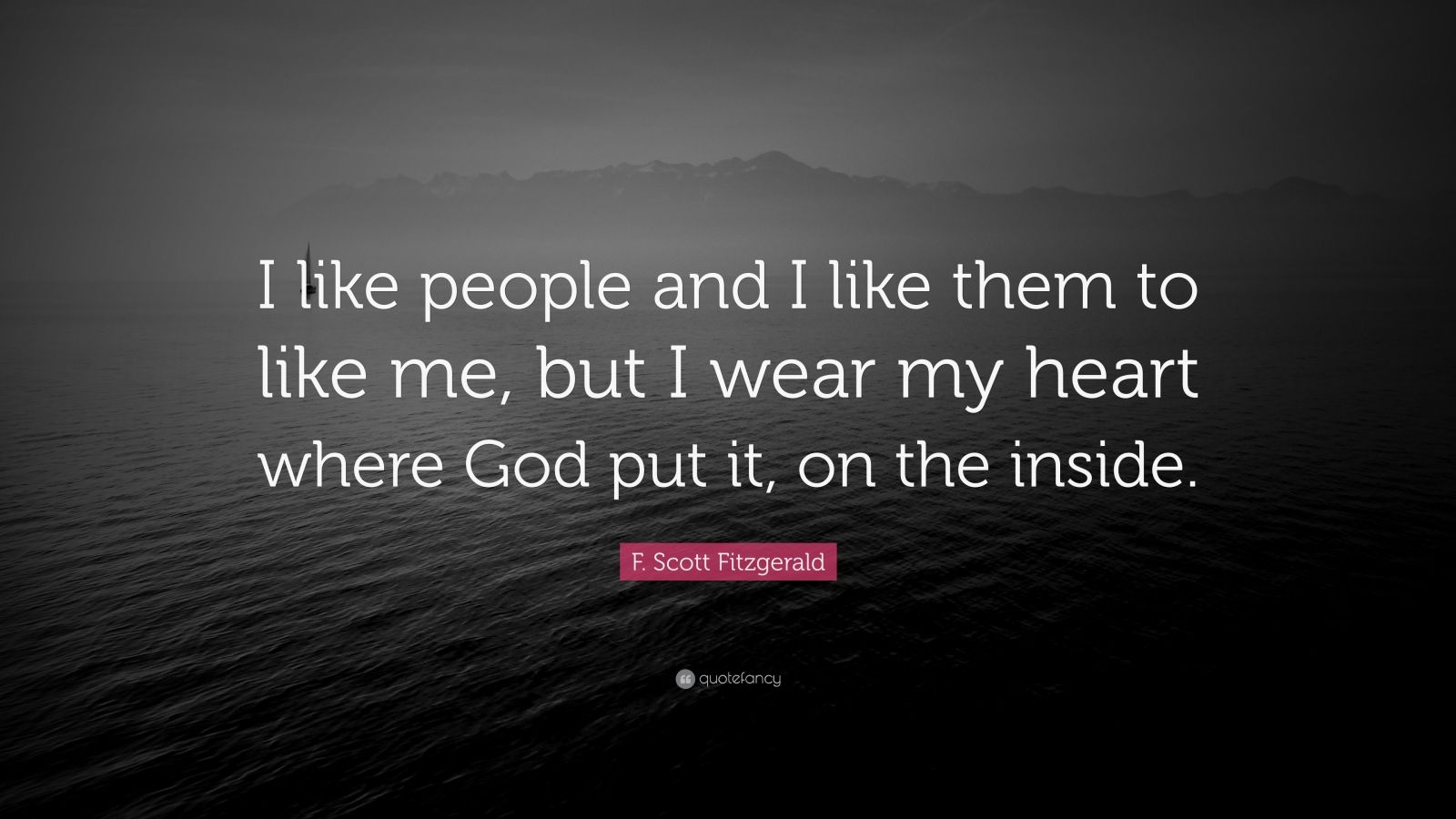 F. Scott Fitzgerald Quote: “I like people and I like them to like me ...