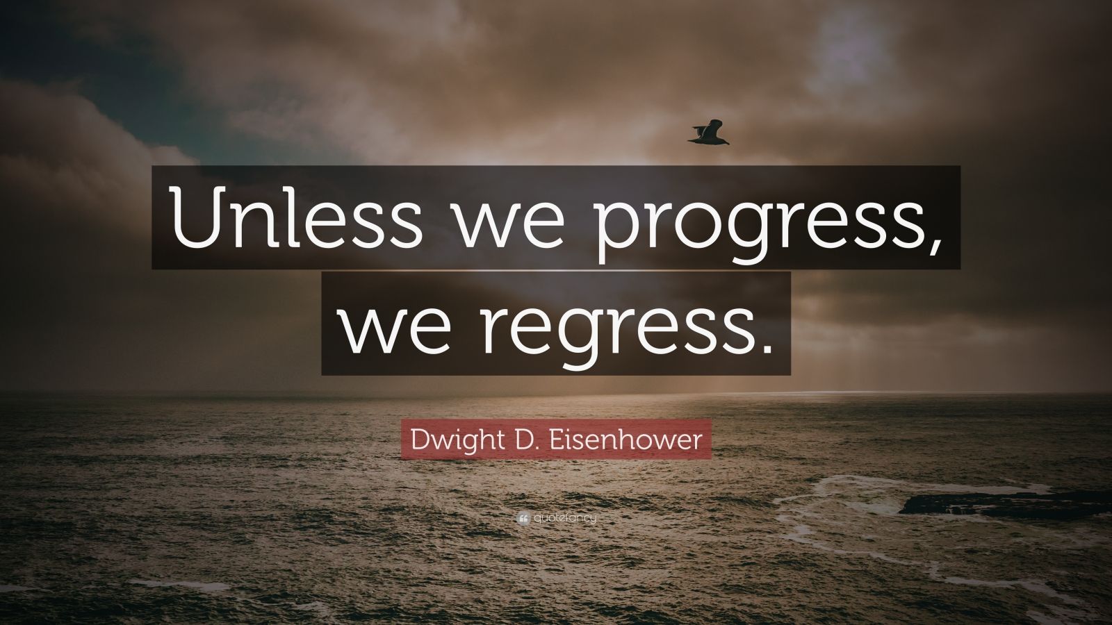 Dwight D. Eisenhower Quote: “Unless we progress, we regress.” (10 ...