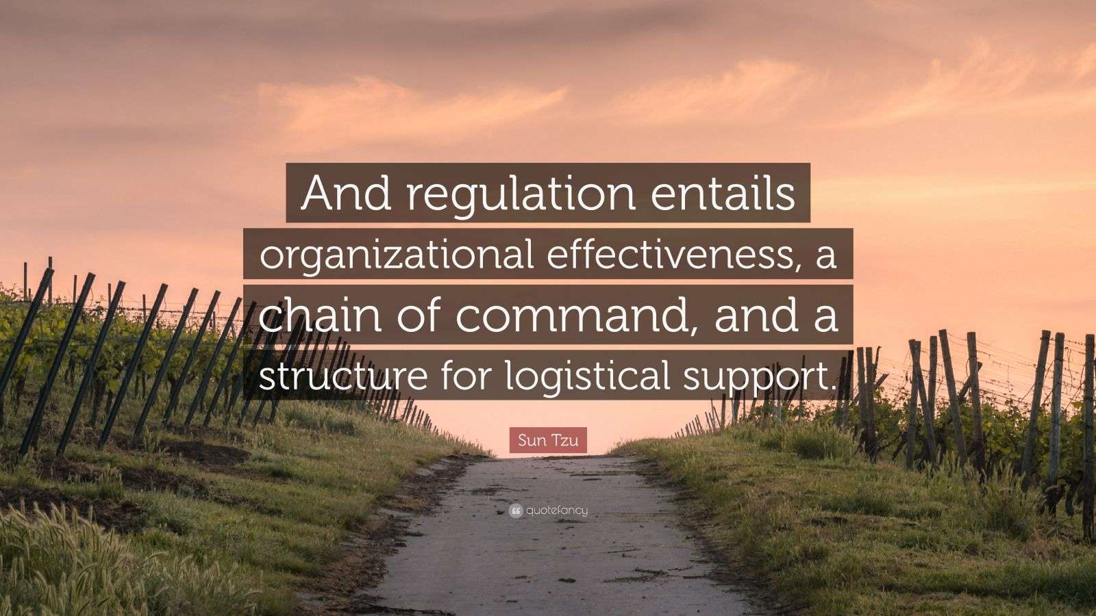 Sun Tzu Quote: “And regulation entails organizational effectiveness, a ...