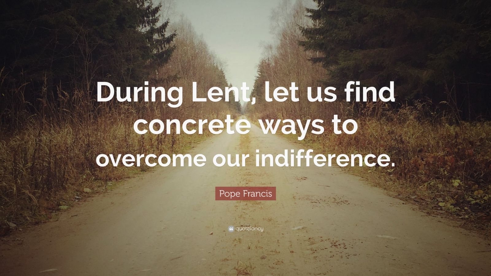 Pope Francis Quote: “During Lent, let us find concrete ways to overcome ...