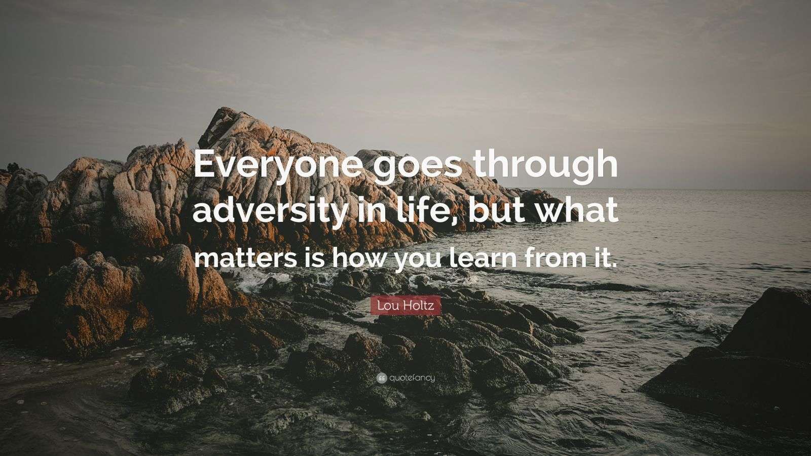 Lou Holtz Quote: “Everyone goes through adversity in life, but what ...