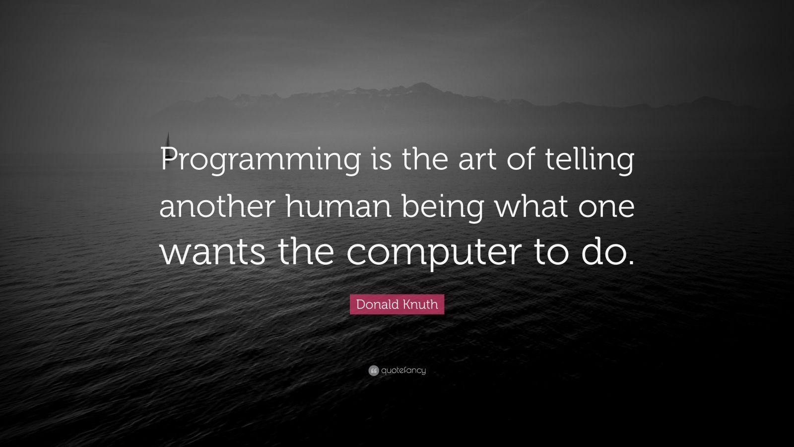 Donald Knuth Quote: “Programming is the art of telling another human ...