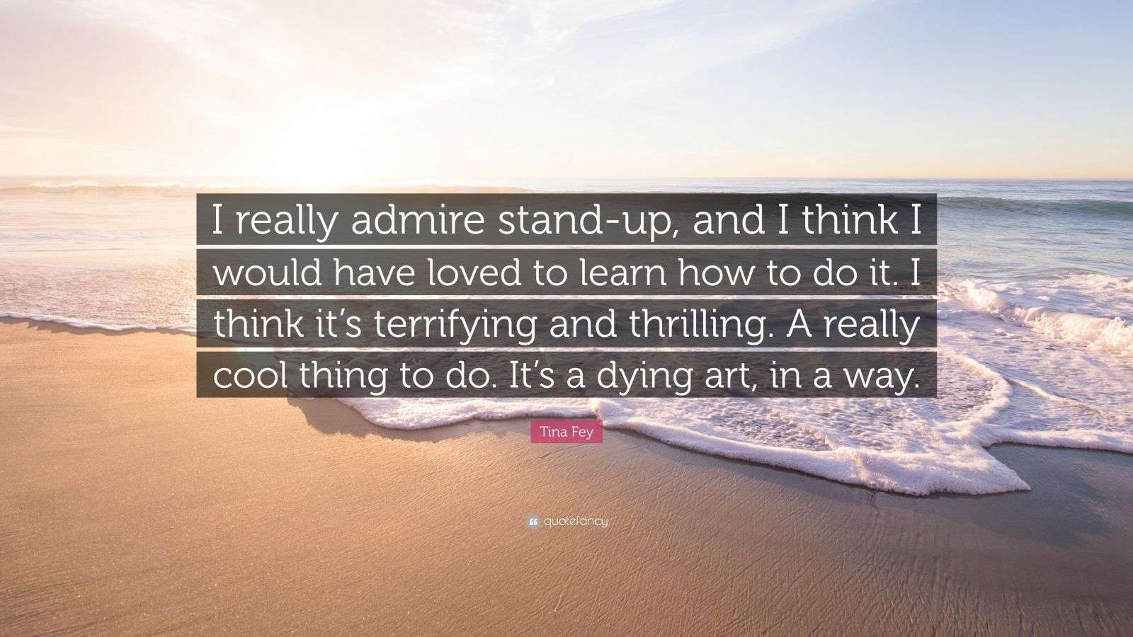 Tina Fey Quote: “I really admire stand-up, and I think I would have ...