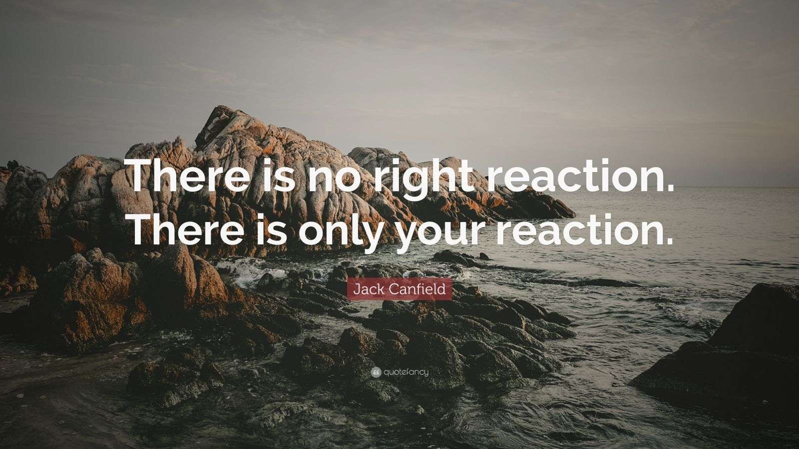 Jack Canfield Quote: “There is no right reaction. There is only your ...