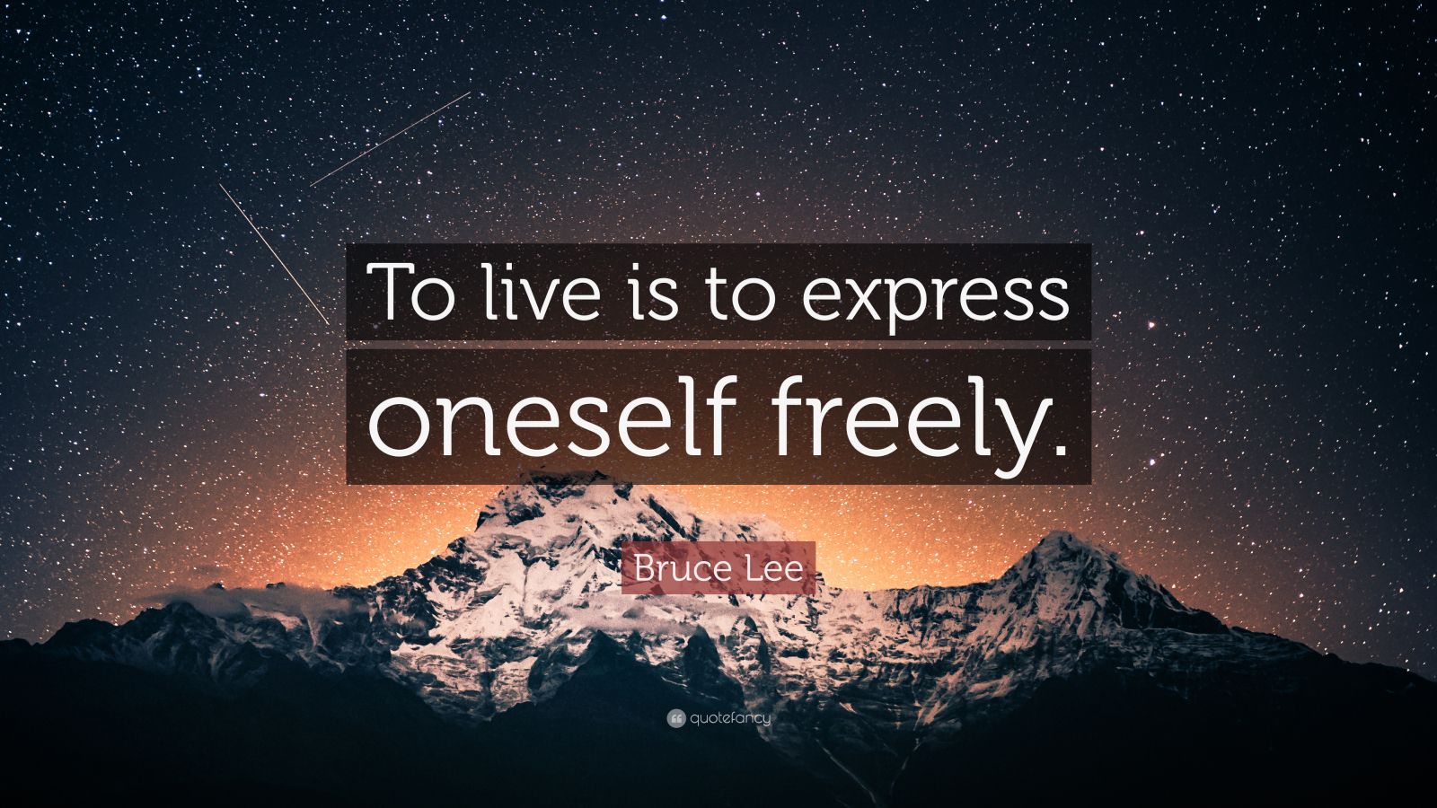 Bruce Lee Quote: “To live is to express oneself freely.”
