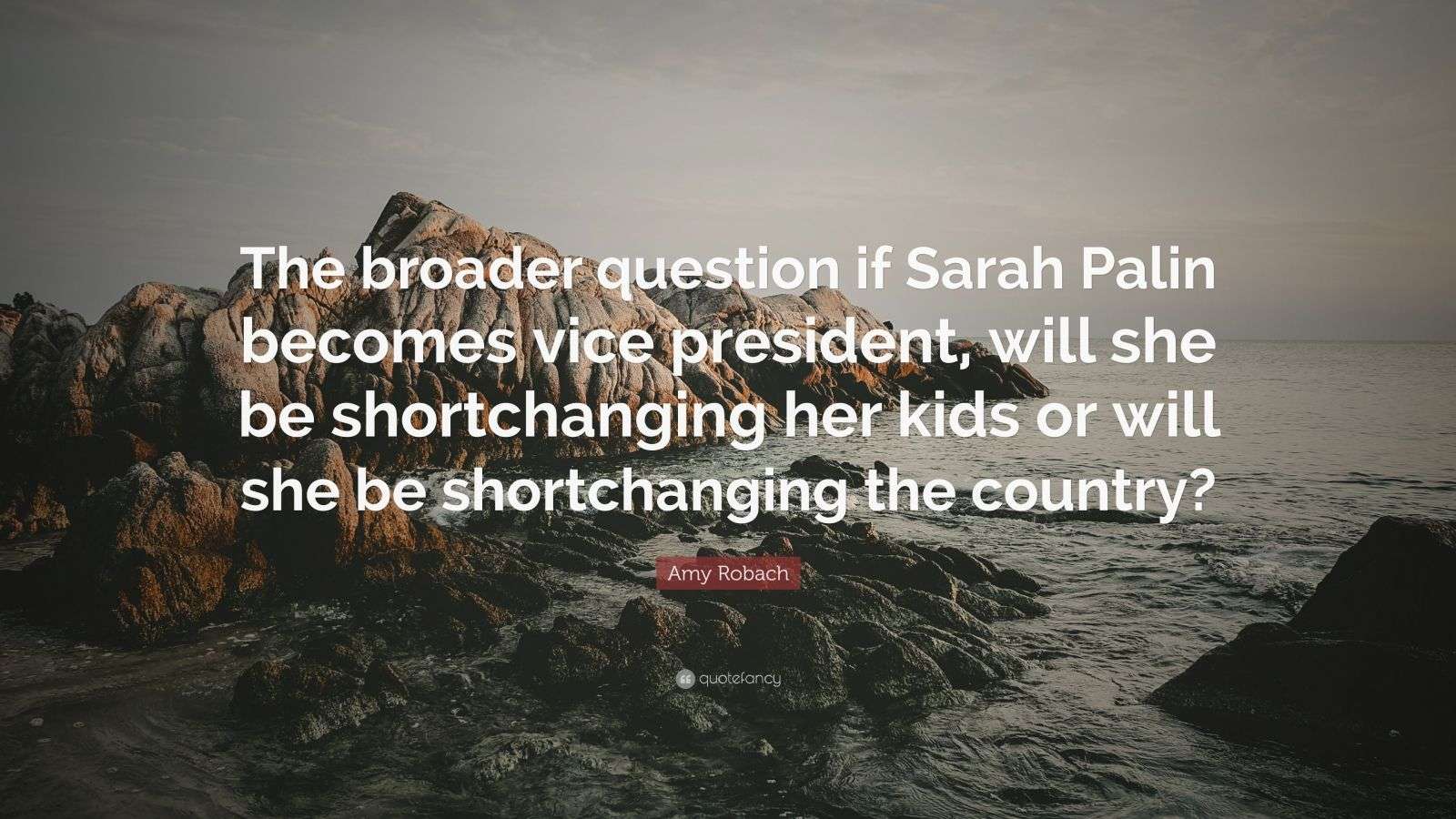 Amy Robach Quote: “The broader question if Sarah Palin becomes vice ...