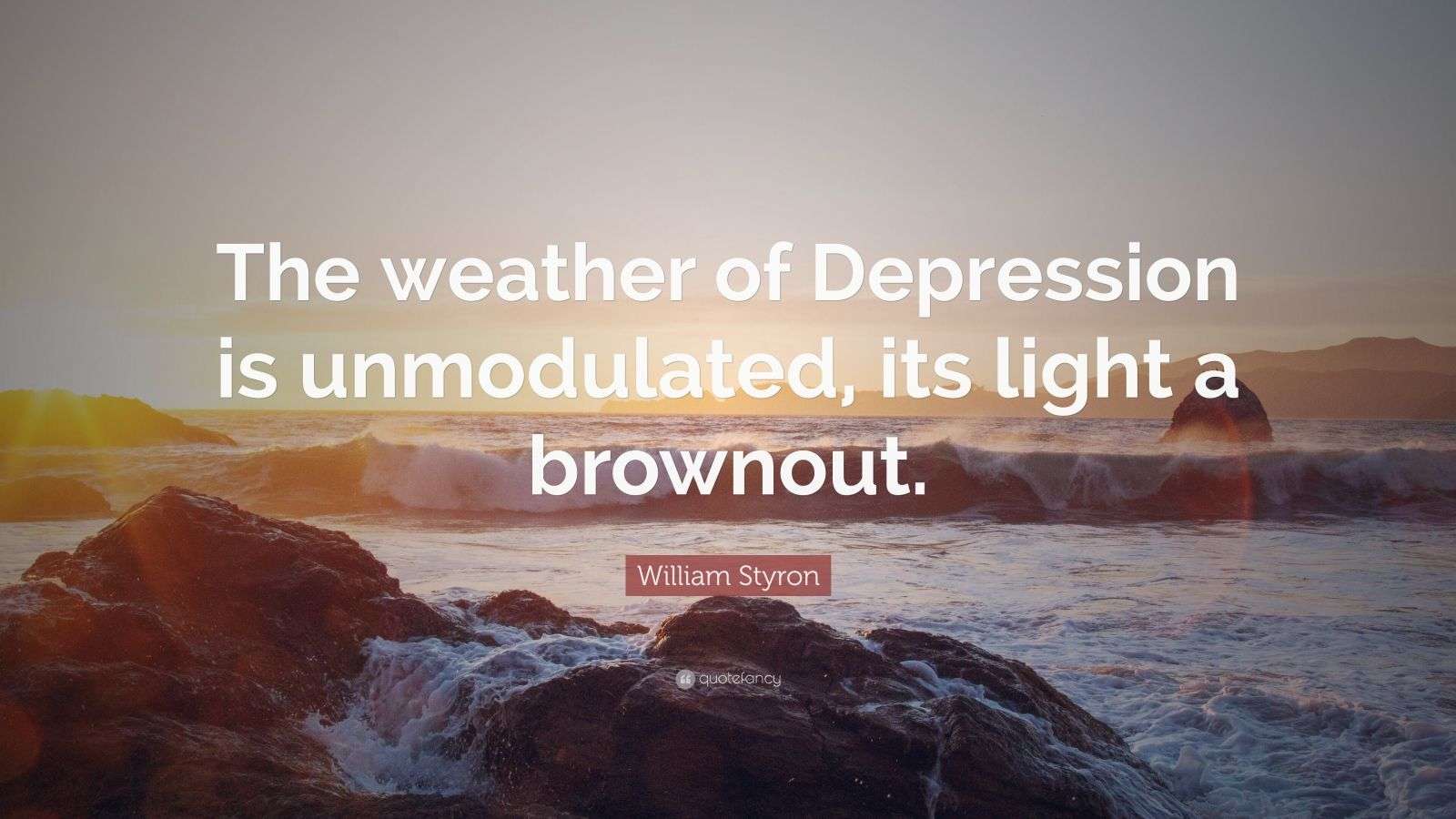 William Styron Quote: “The weather of Depression is unmodulated, its ...