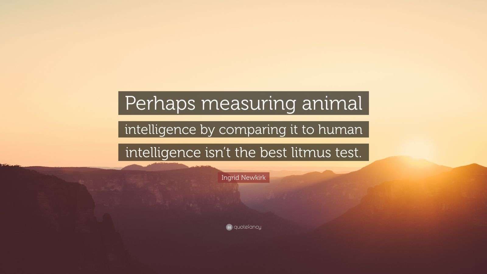 Ingrid Newkirk Quote: “Perhaps measuring animal intelligence by ...
