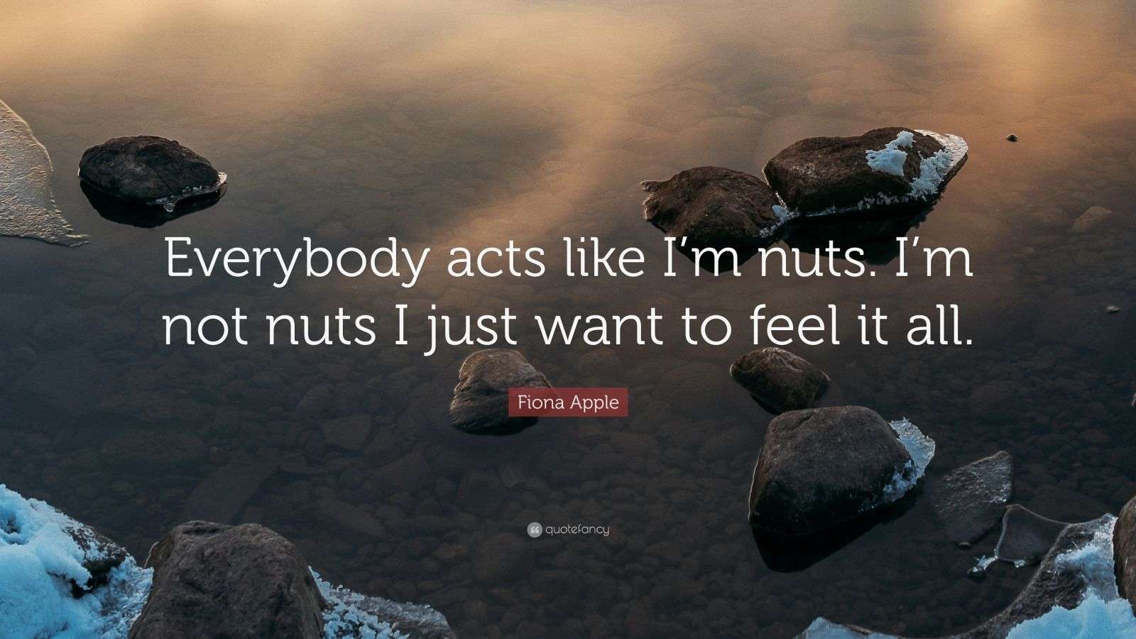 Fiona Apple Quote: “Everybody acts like I’m nuts. I’m not nuts I just ...